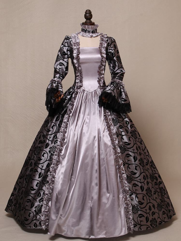 Renaissance Fair Georgian Gothic Fantasy Brocade Dress Masquerade Gown ...