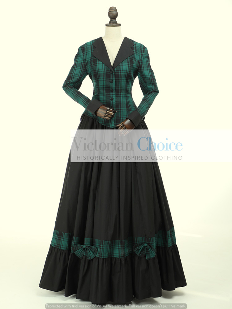 Victorian Dickens Fair Christmas Caroler Caroling Tartan Dress Prairie ...