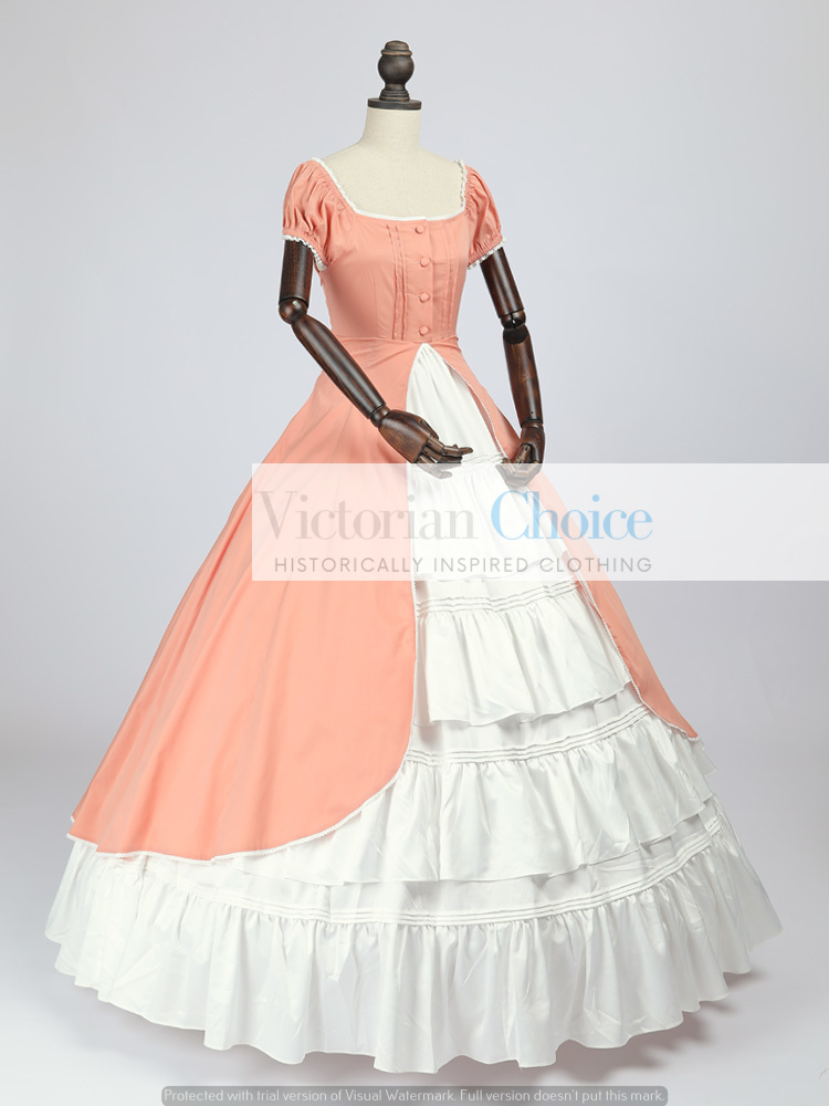 Renaissance Fair Colonial Georgian Style Dress Cotton Prom Dress ...