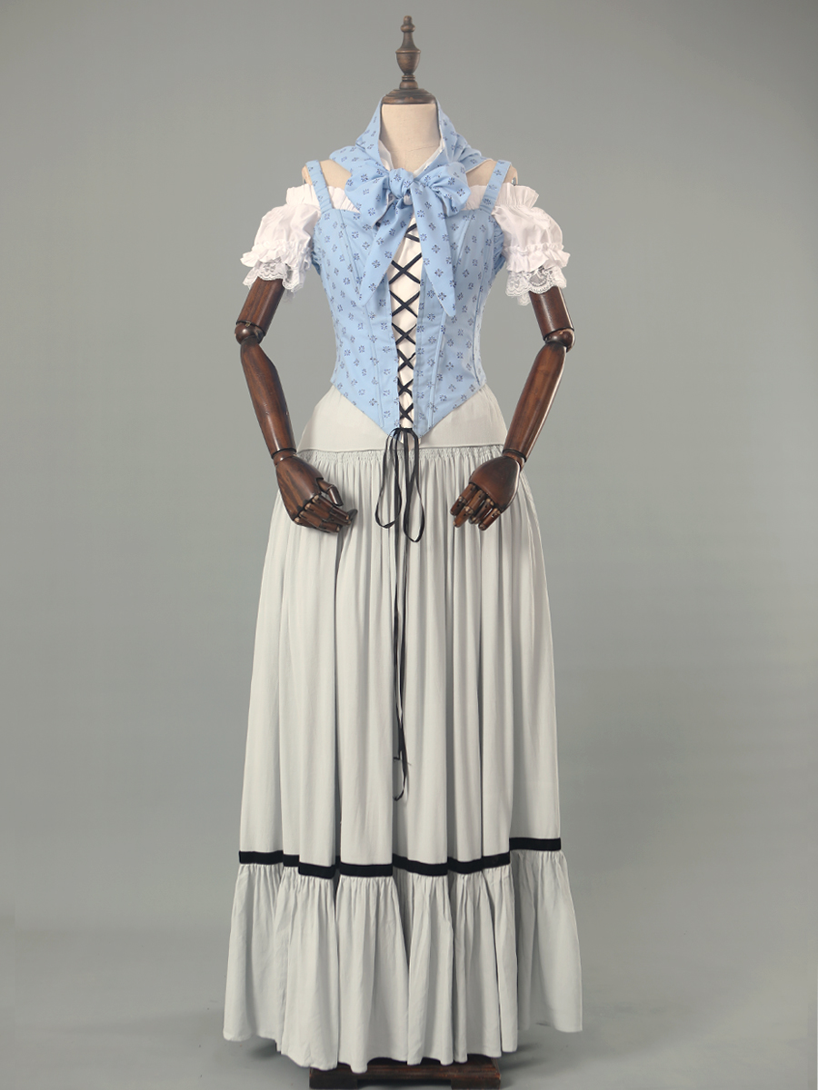 Medieval Wench Peasant Renaissance Faire 4PC Corset Dress Theater ...