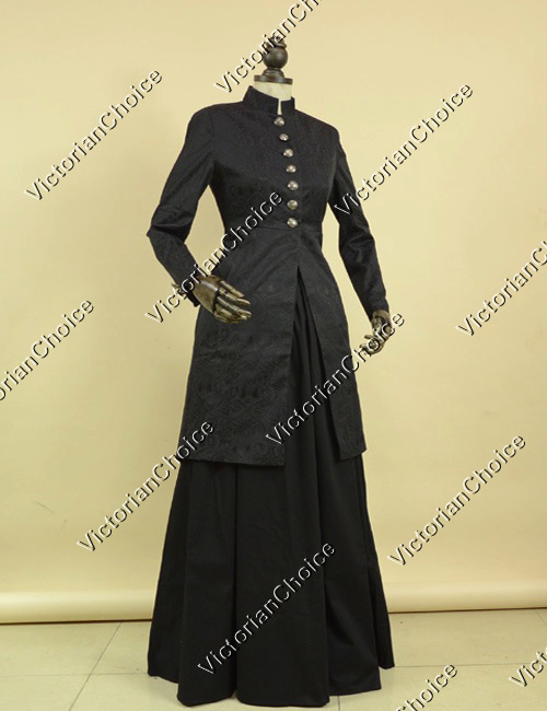 Black Victorian Steampunk Edwardian Vintage Style Ladies Frock Coat ...