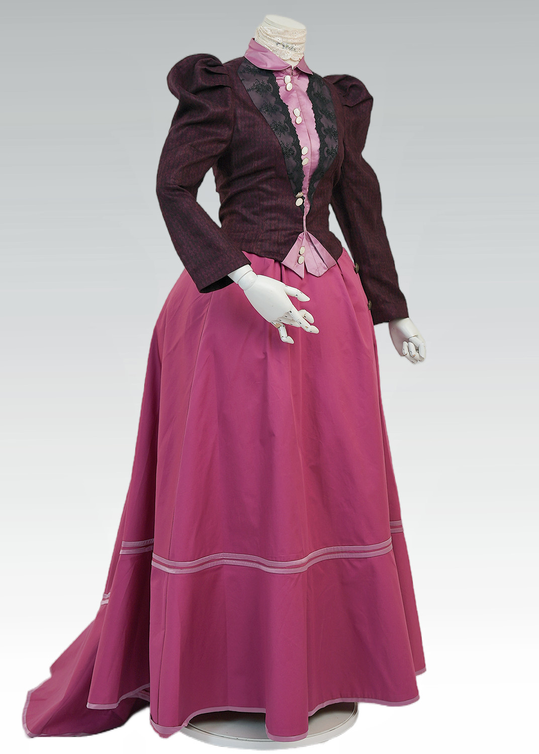 Victorian Edwardian Holiday Festive Formal Dress 1890s 1900s Style 2PC ...