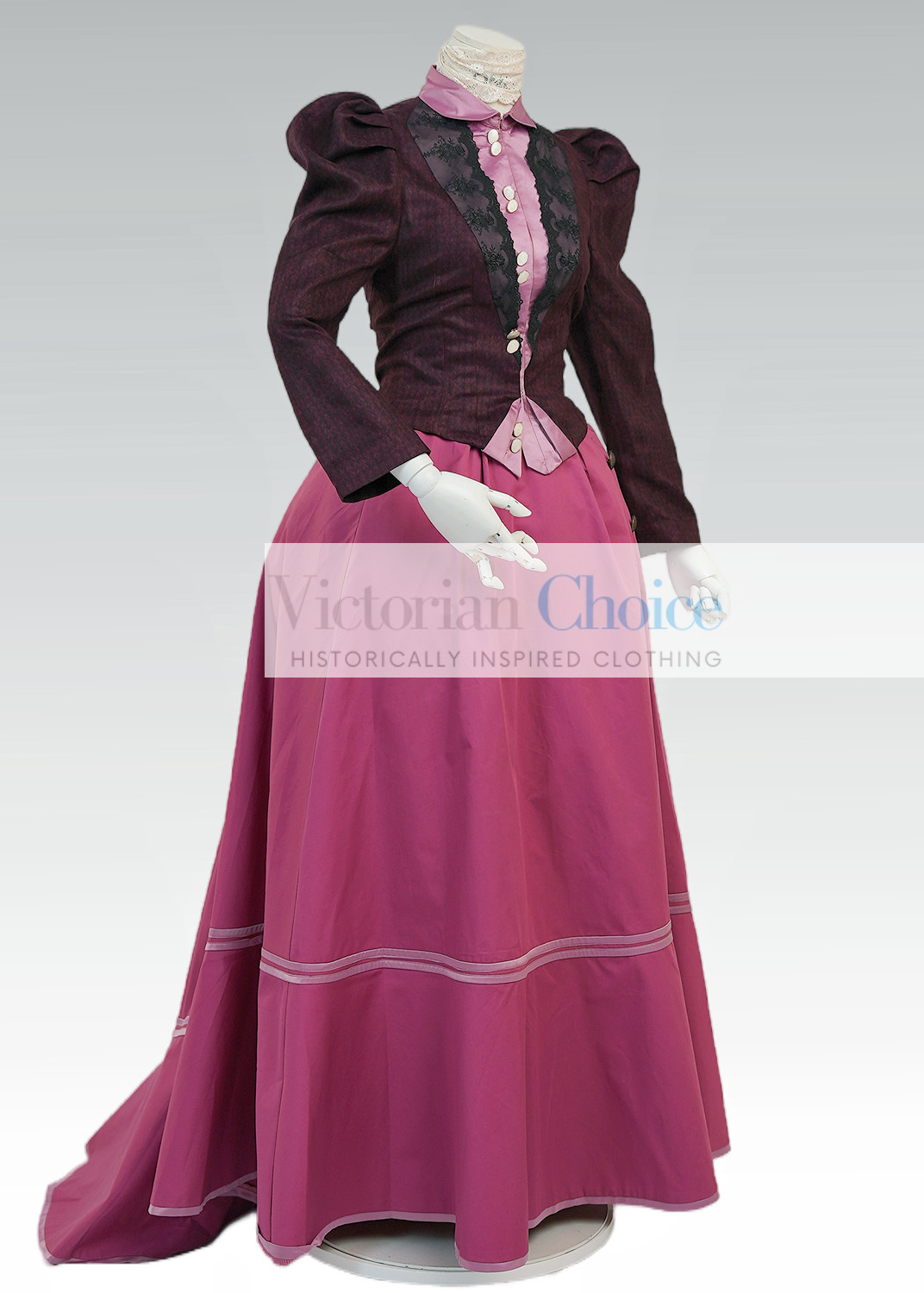 Victorian Edwardian 1890s 1900s Fashion Two-Piece Jacket Full Skirt ...