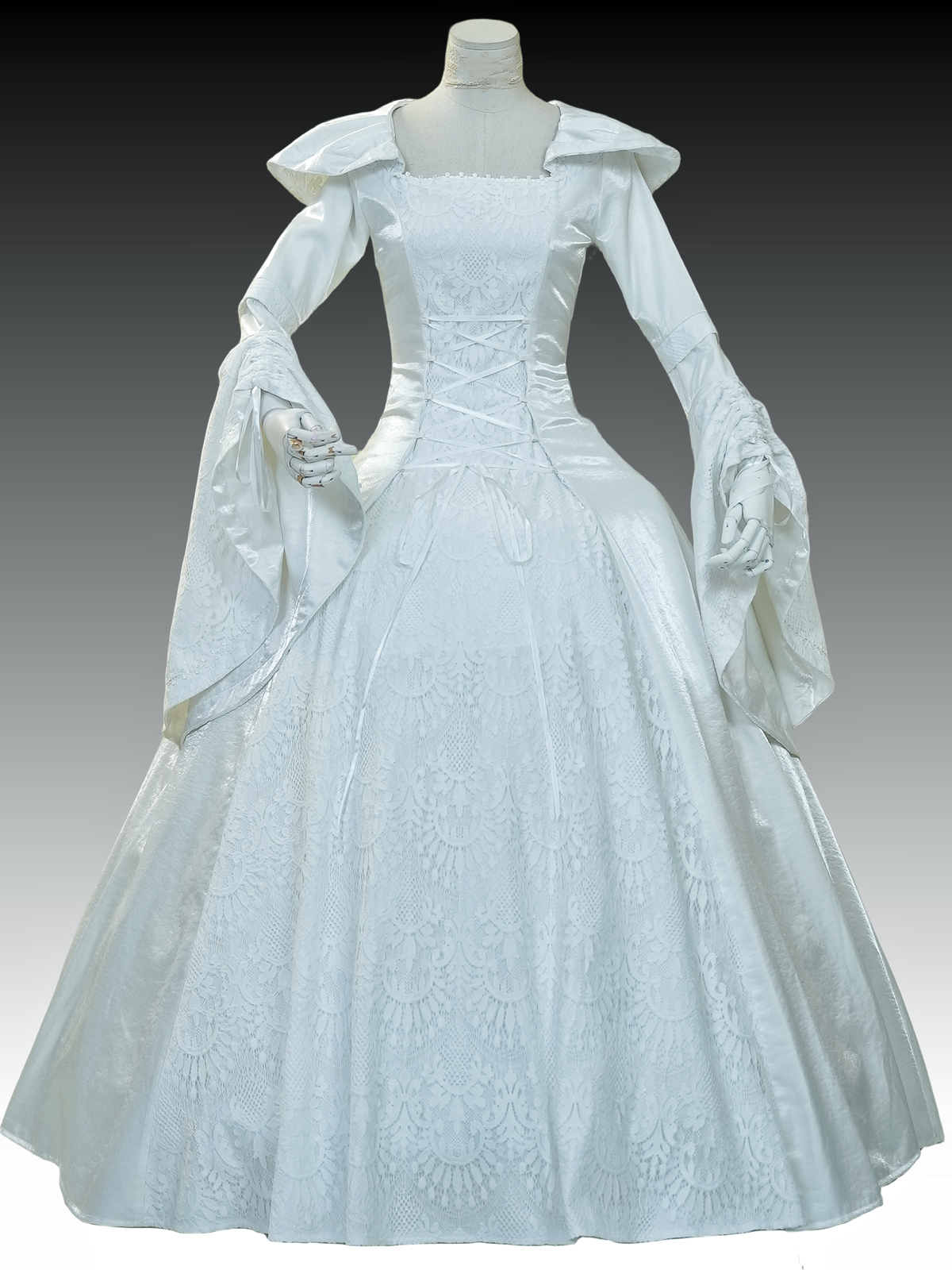 White Medieval Renaissance Fair Regal Queen Princess Dress Hooded Gown ...