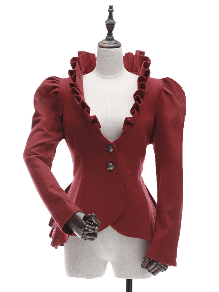 Edwardian Vintage Christmas Holiday Burgundy Blazer Jacket Steampunk ...